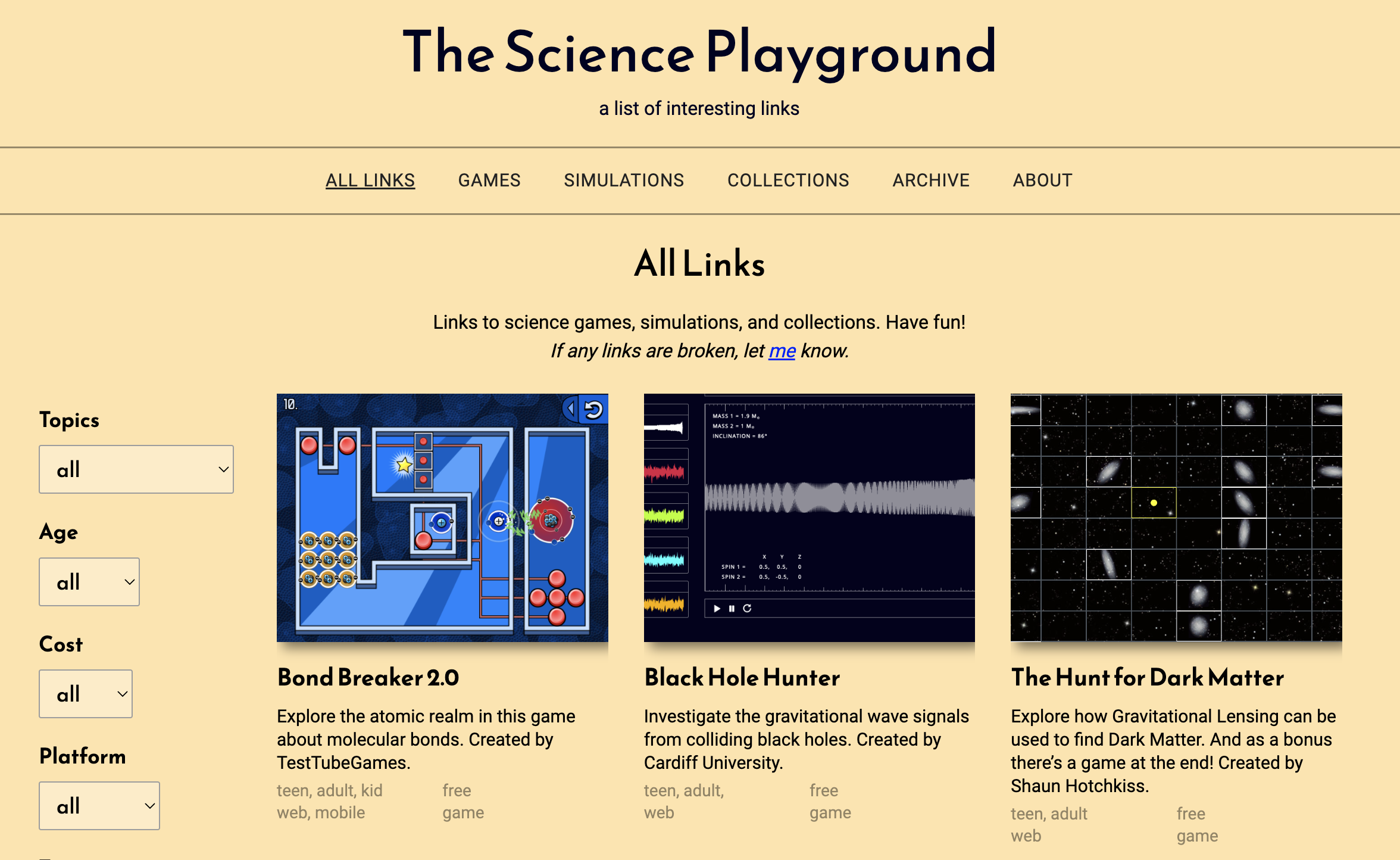 Games - The Science Playground